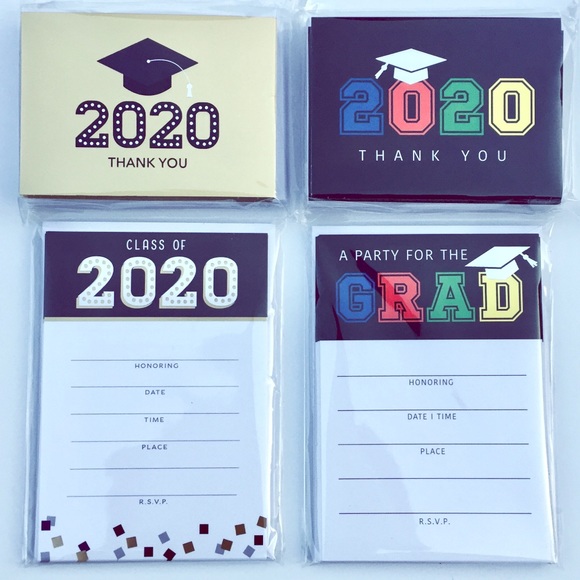 Hallmark | Party Supplies | 2 Invitations 40 Thank You Cards Class Of ...